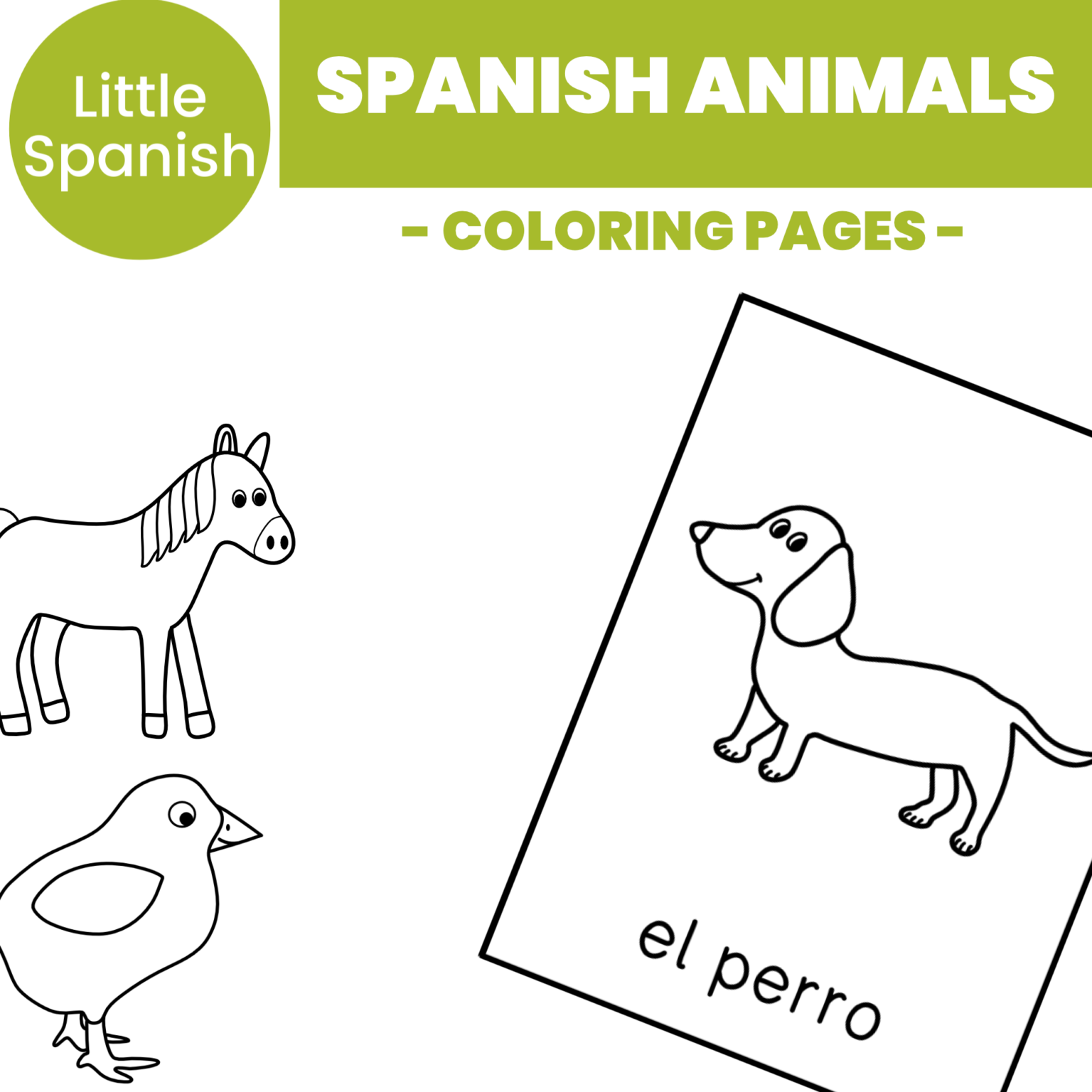 Spanish animals coloring pages - Little Spanish