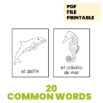Free Ocean Animals in Spanish list - Little Spanish