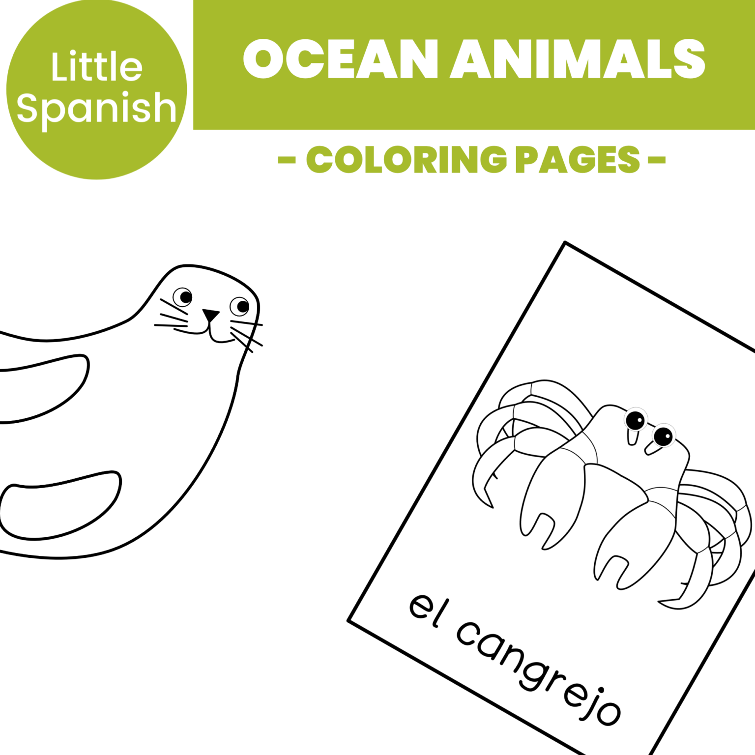 Free Ocean Animals in Spanish list - Little Spanish