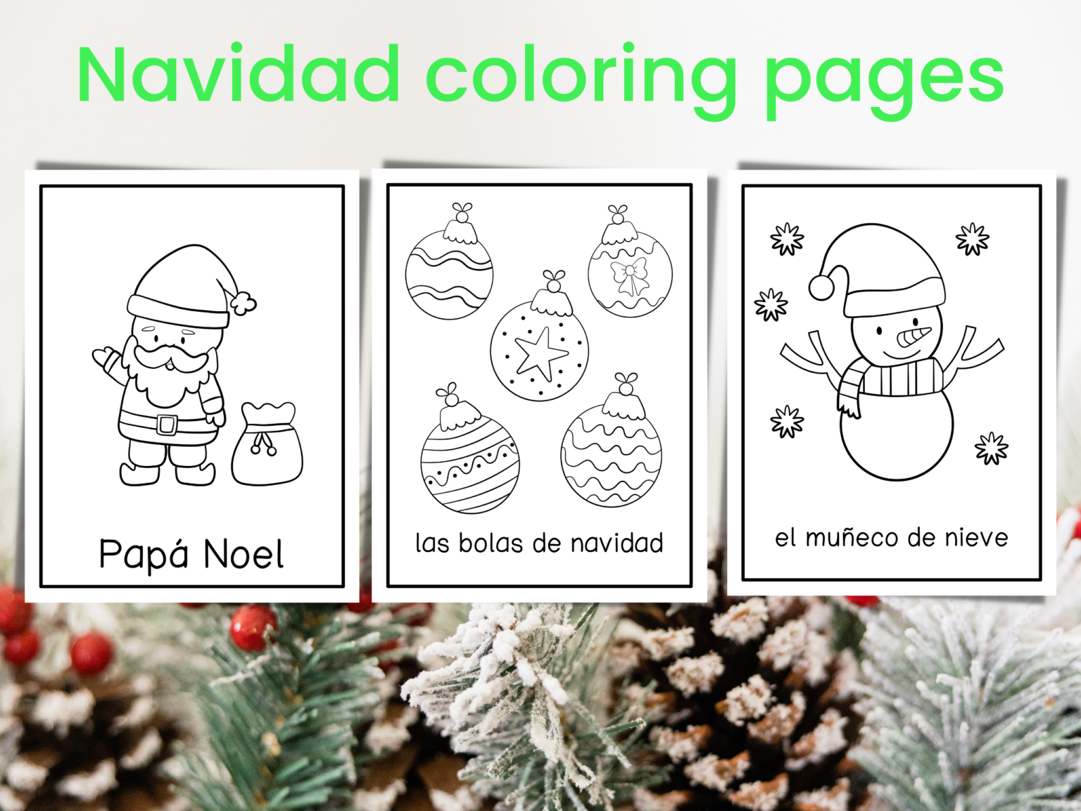 Christmas coloring pages in spanish - Little Spanish