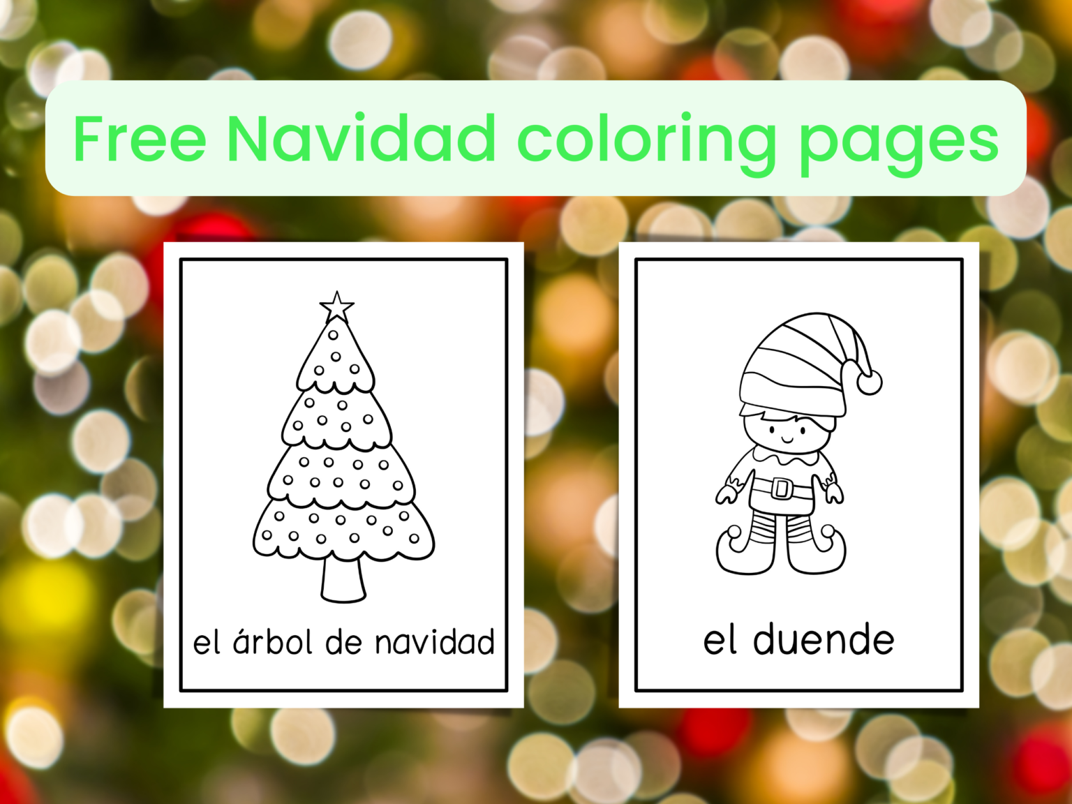 Christmas coloring pages in spanish - Little Spanish